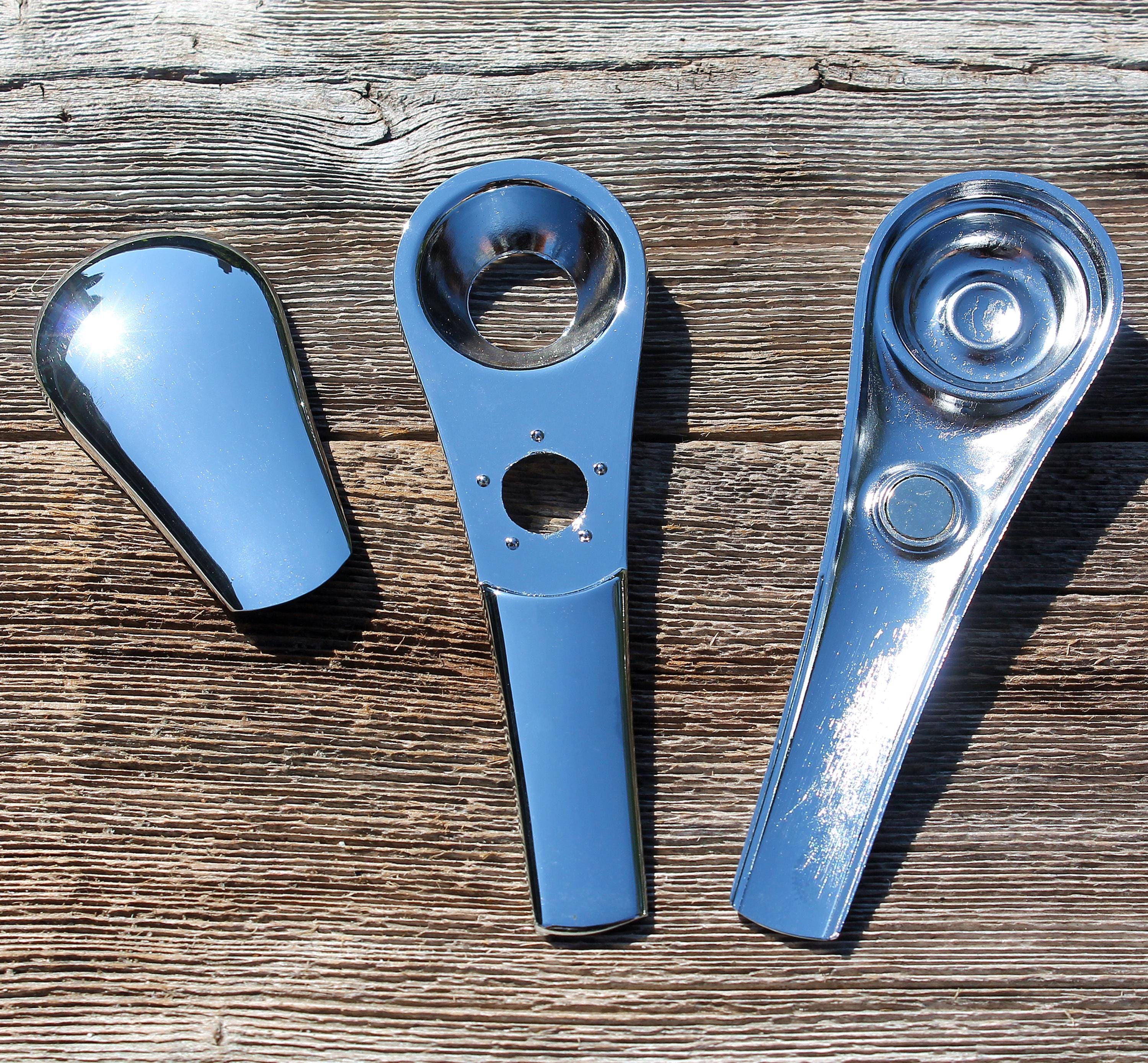 3.8" Metal Smoking Pipes Magnetic Lid Zinc Alloy Tobacco Pipe Smoke ...