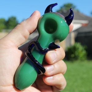 5" Demon Devil Glass Smoke Bowl Tobacco Pipe Smoking Pipes Heavy Evil ...