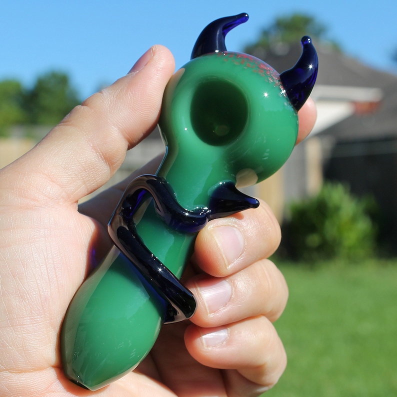 5 Demon Devil Glass Smoke Bowl Tobacco Pipe Smoking - Etsy