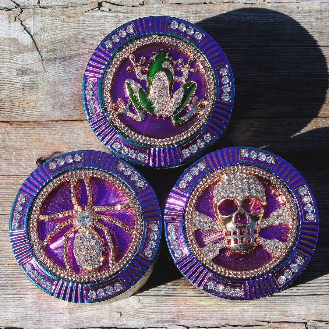 2.5" 64mm Zinc Alloy Grinder Frog Skull Spider Magnetic Heavy Duty ...