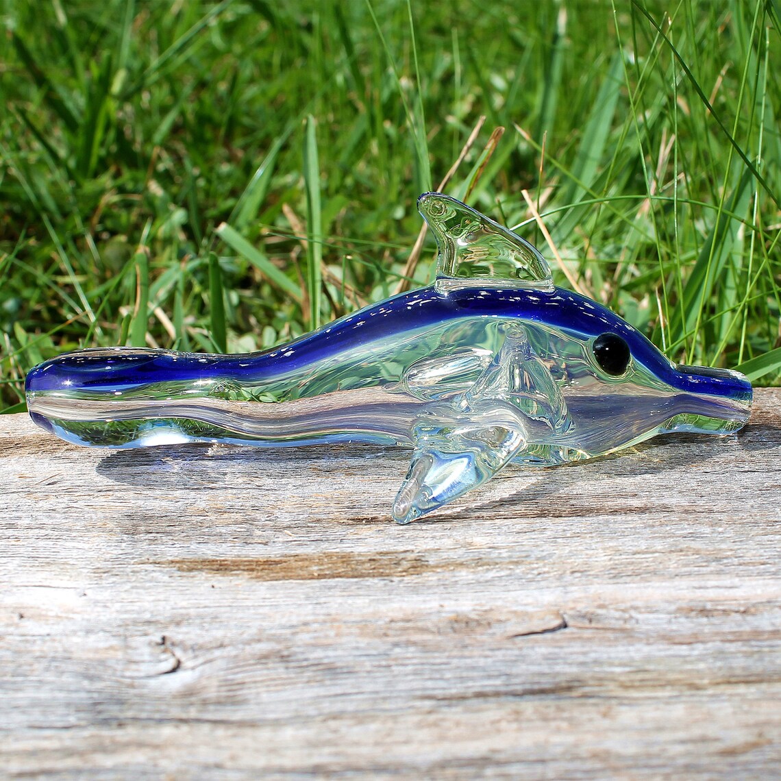 5 Glass Smoke Bowl Dolphin Silver Fumed Heavy Smoking - Etsy