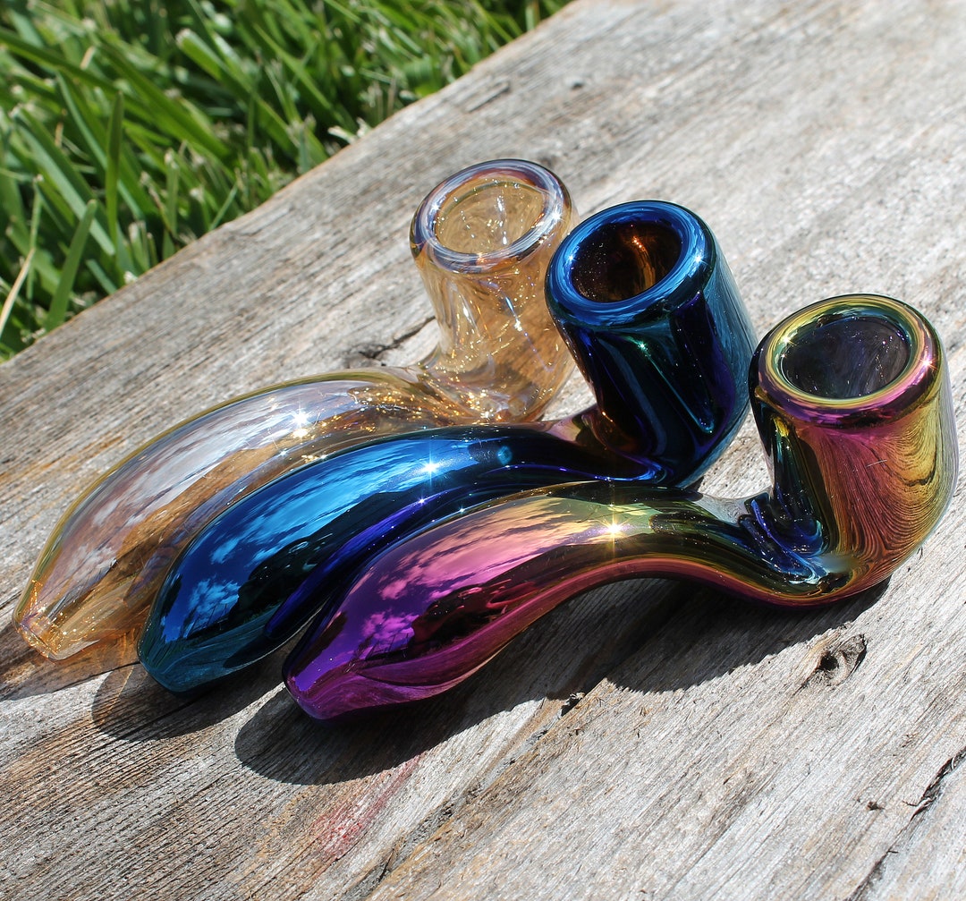 4.3” Sherlock Holmes Glass Smoke Bowl Metallic Smoking Pipes Bowls for ...