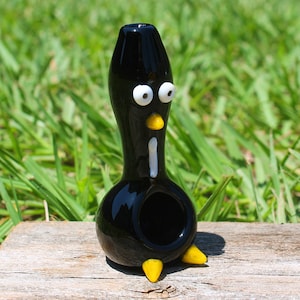 4" Birds Glass Smoking Pipes Cute Silly Black Jade Bird Pink Flamingo ...