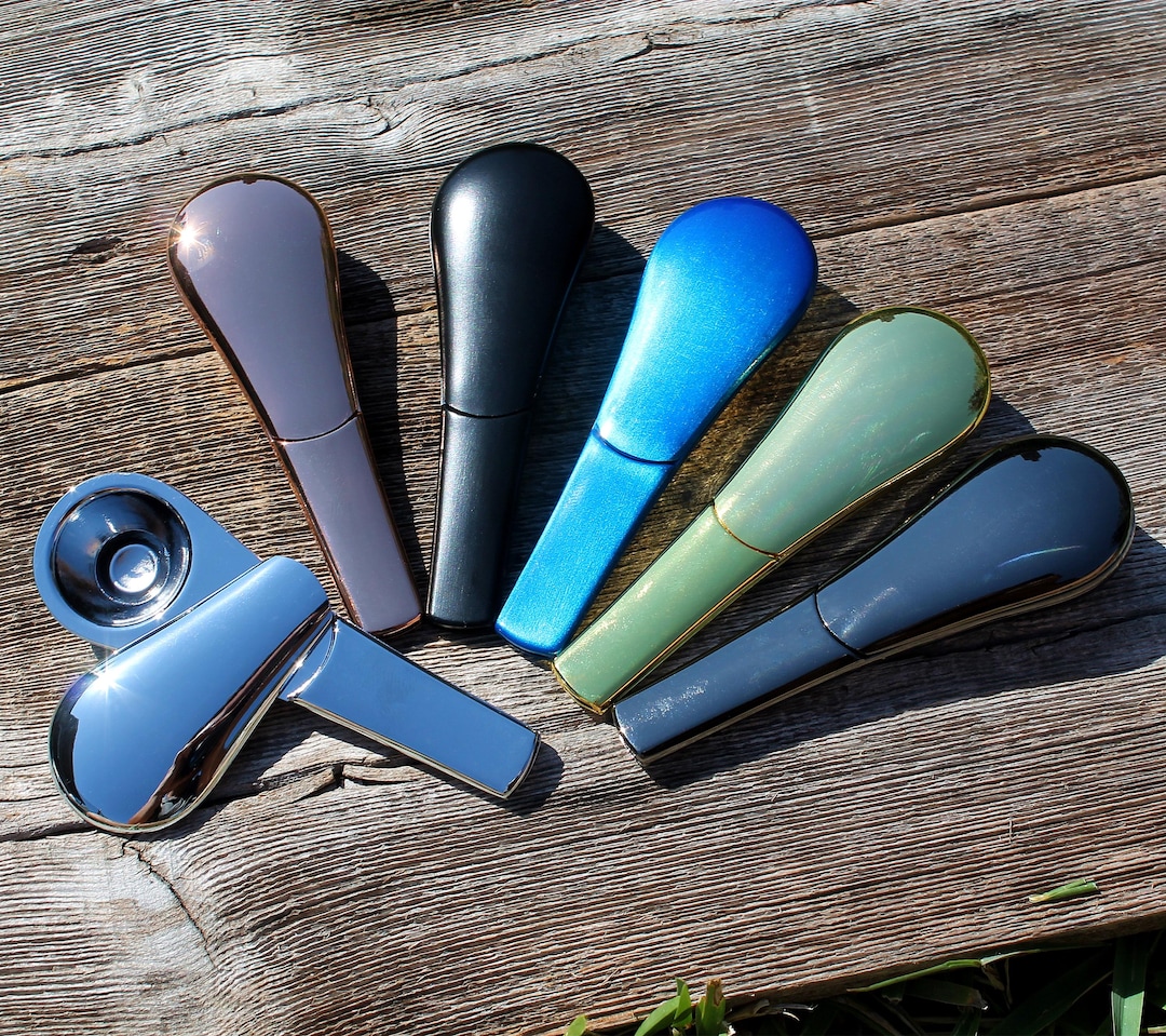 3.8" Metal Smoking Pipes Magnetic Lid Zinc Alloy Tobacco Pipe Smoke ...