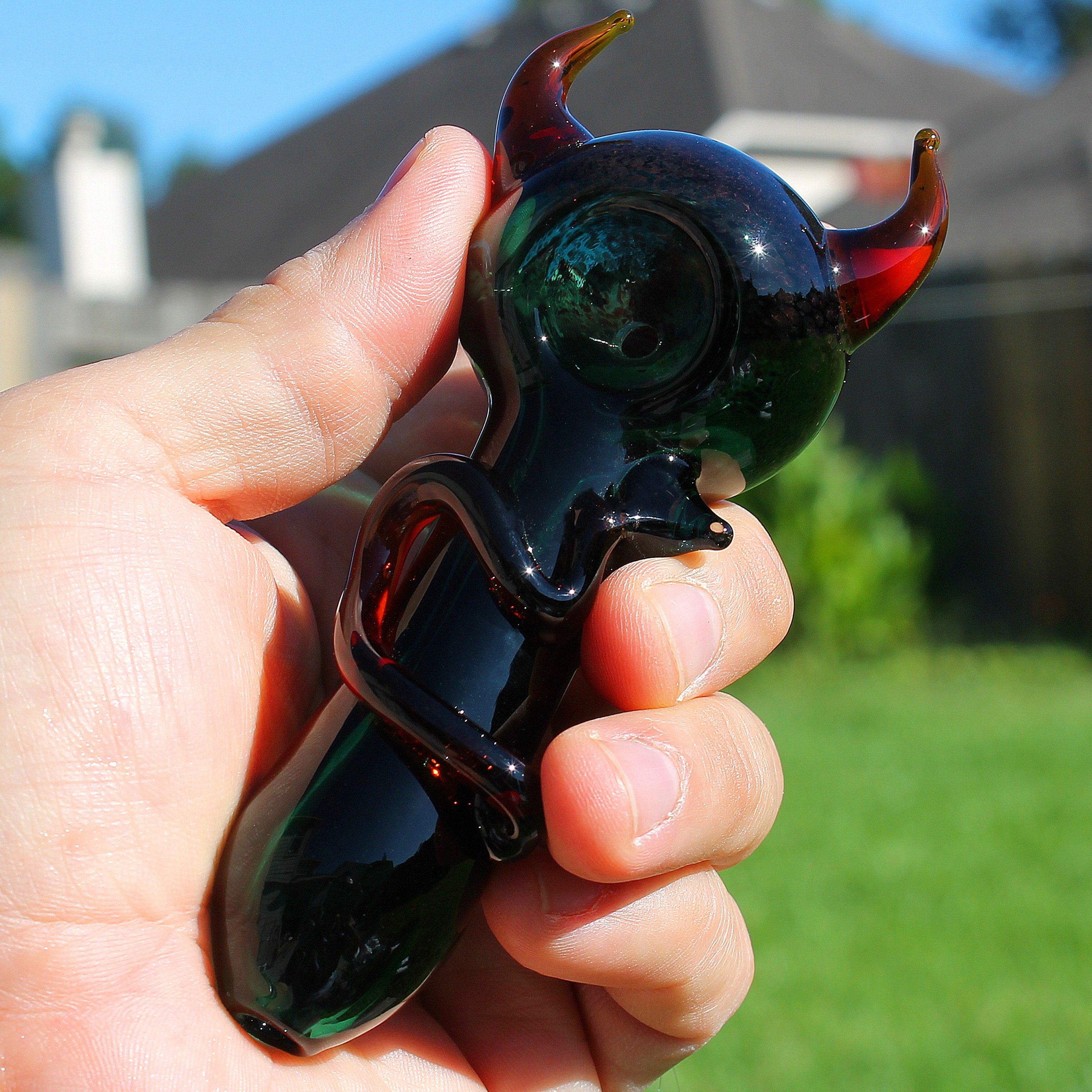 5 Demon Devil Glass Smoke Bowl Tobacco Pipe Smoking - Etsy