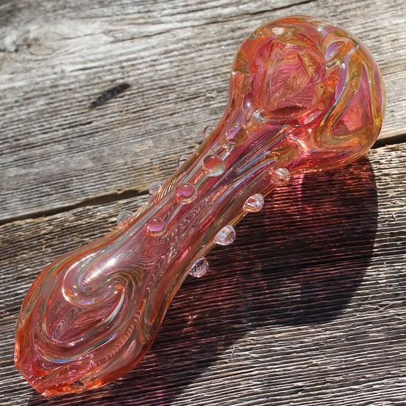4.5 Pink Gold Fumed Glass Smoke Bowl Clear Solid Smoking | Etsy