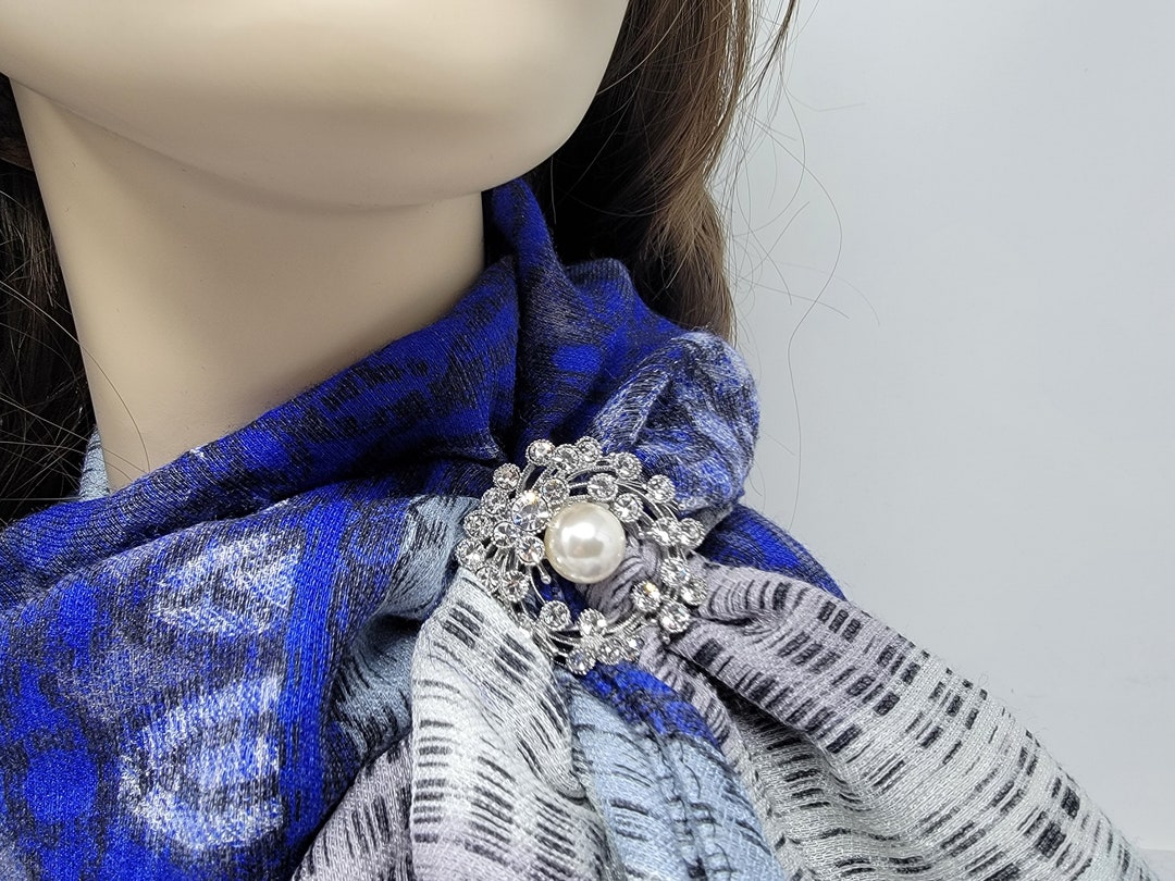 Scarf Ring Rhinestone Embellishment Crystal Silk Scarf, Petite Scarf ...