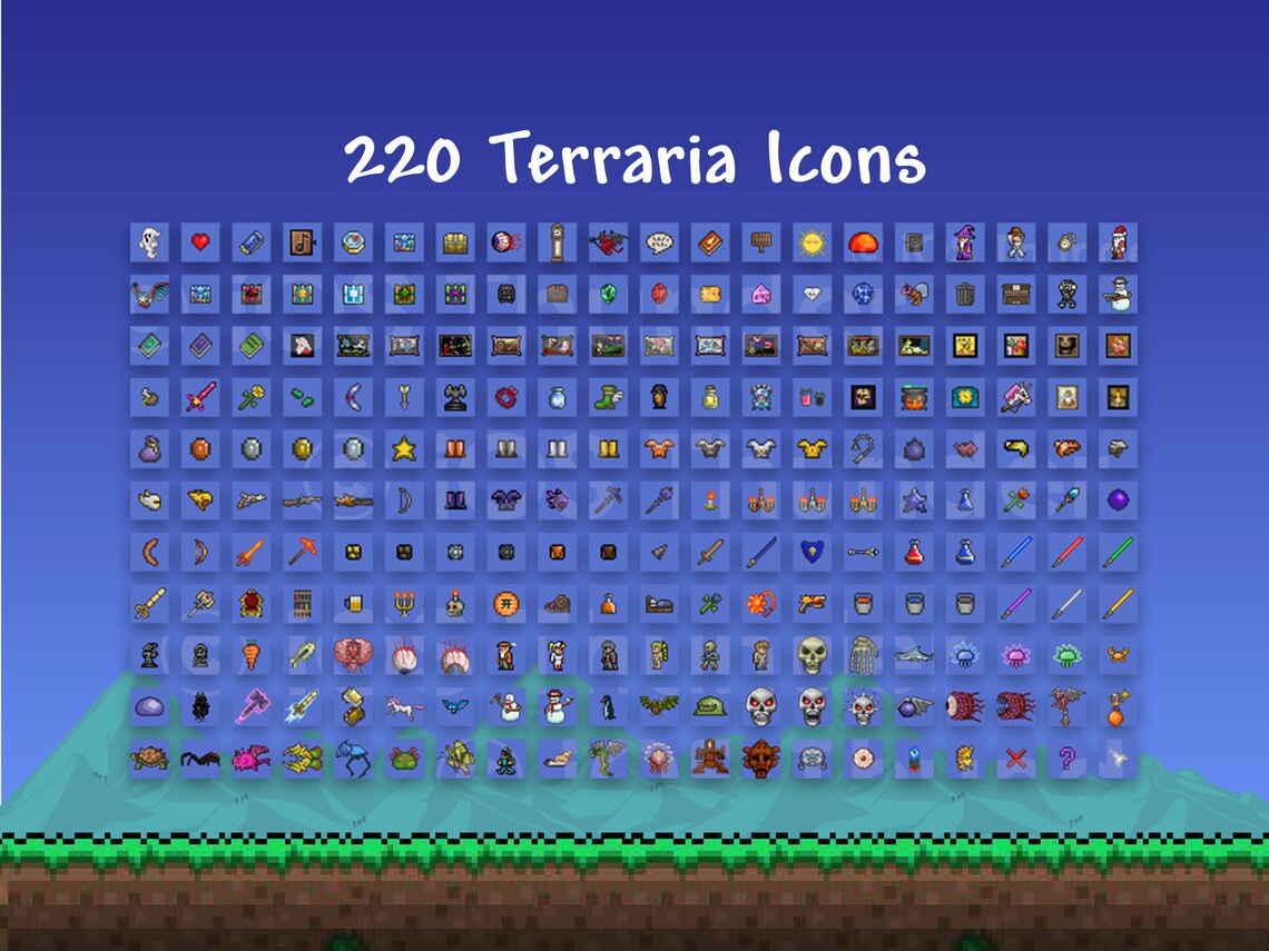 IOS 220 Icons Terraria iPhone IOS14 App Icons Pack Retro | Etsy
