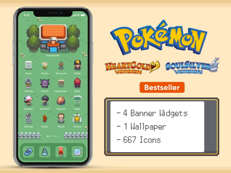 Ios 667 Icons Pokemon Heartgold Soulsilver HGSS Iphone IOS14 | Etsy ...