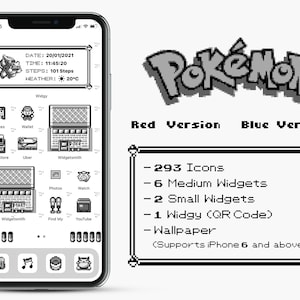 Ios 293 Icons | Pokemon Red Blue Version iPhone IOS14 App Icons Widgy ...