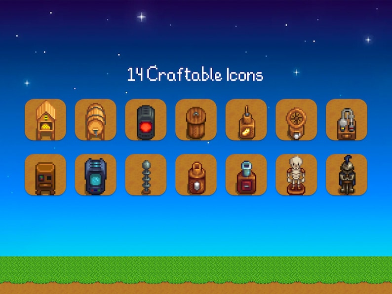 Ios 259 Icons | Stardew Valley iPhone IOS14 App Icons Pack | Retro Game ...