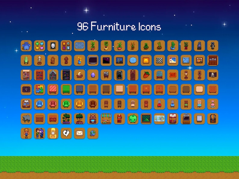 Ios 259 Icons | Stardew Valley iPhone IOS14 App Icons Pack | Retro Game ...