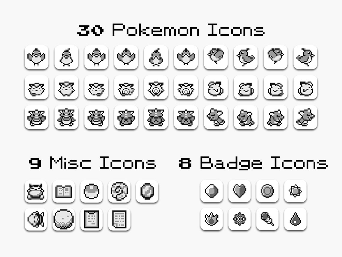 Ios 293 Icons Pokemon Red Blue Version Iphone IOS14 App - Etsy