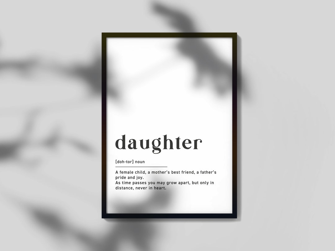 Daughter Definition Print - PRINTABLE Art, Wall Art, Wall Decor, Home ...
