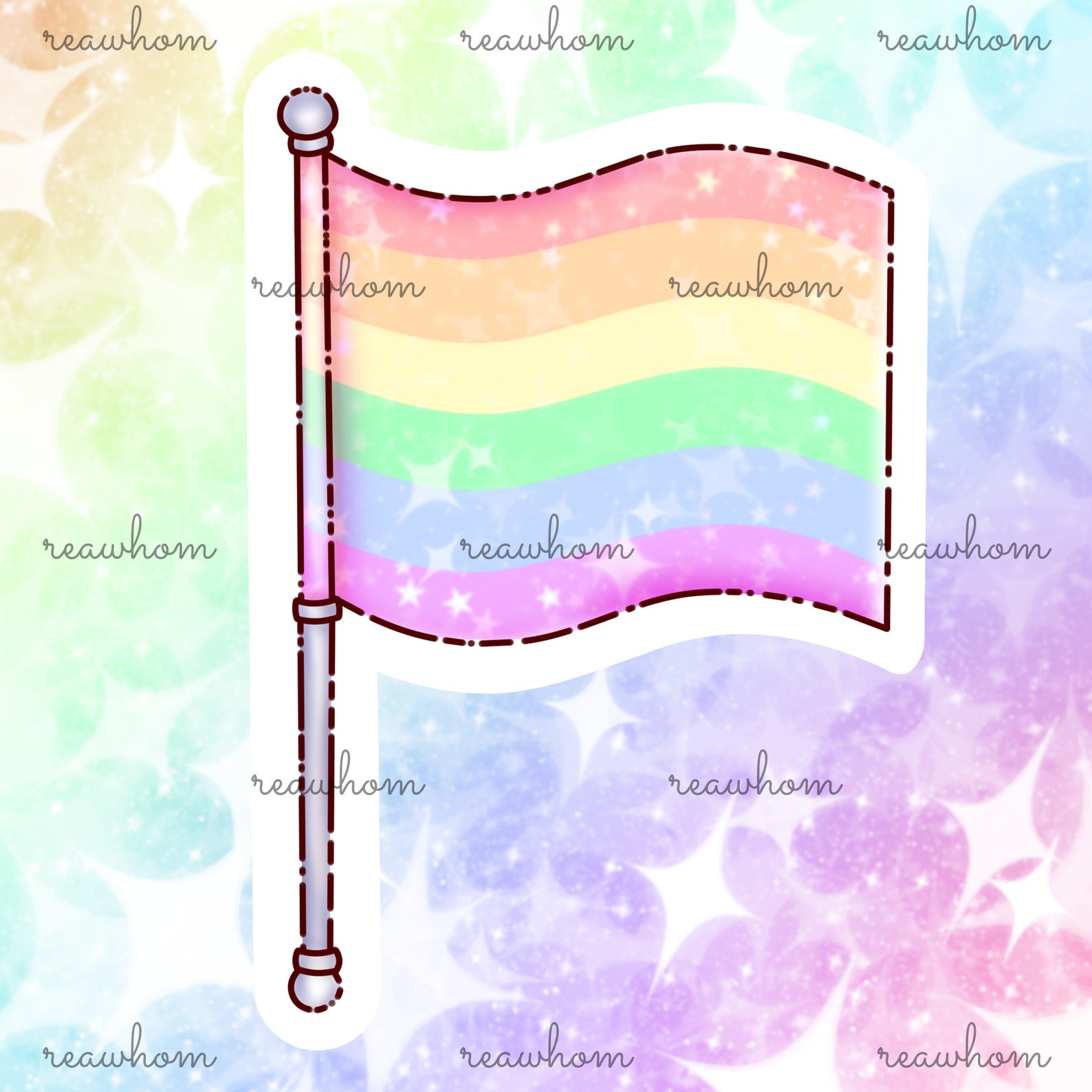 Lgbtq Pride Flag Cute Stickers Pastel Pride Flag And Normal Etsy