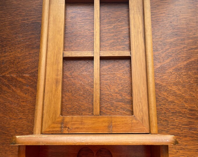 Vintage Rustic Wooden Window Pane Shelf With Heart Cutout and Two Pegs ...