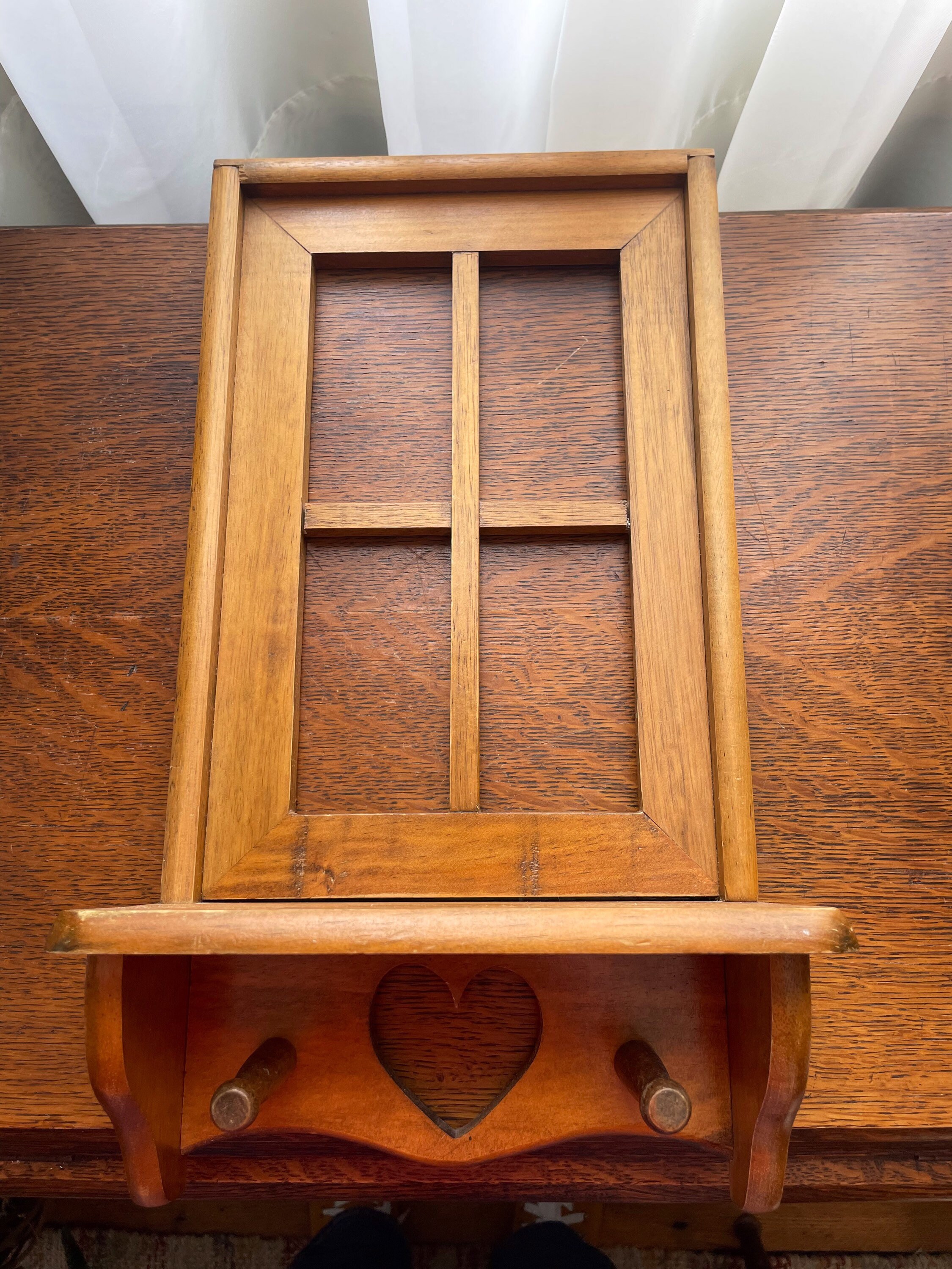 Vintage Rustic Wooden Window Pane Shelf With Heart Cutout and - Etsy