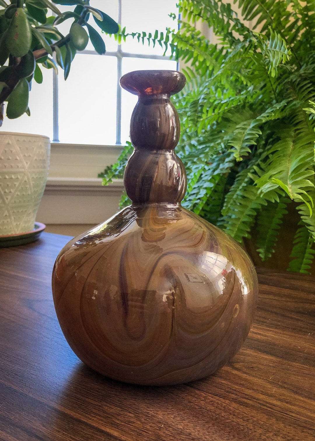 Vintage Signed Stephen Fellerman Hand Blown Art Glass Vase - Etsy
