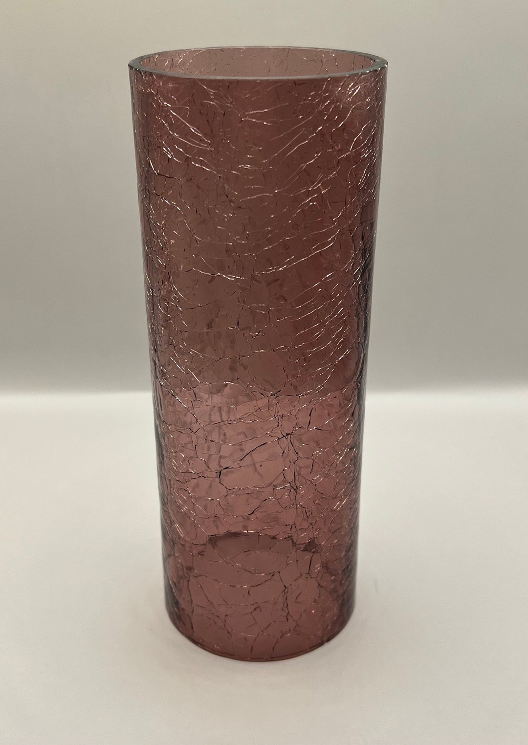 Vintage Gillinder 8” Crackle Glass Tube in Amethyst - Etsy