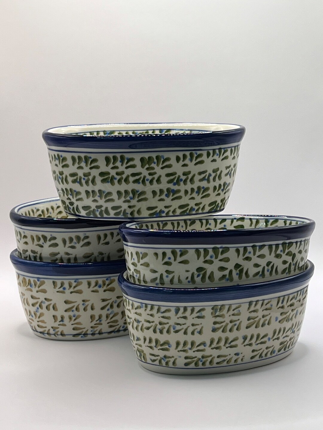 Set of 5 Nantucket Stoneware Small Oval Baking Dishes, 6x 2, - Etsy