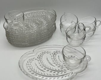 Federal Glass Homestead Snack Plate and Cup Set Hostess Hospitality ...