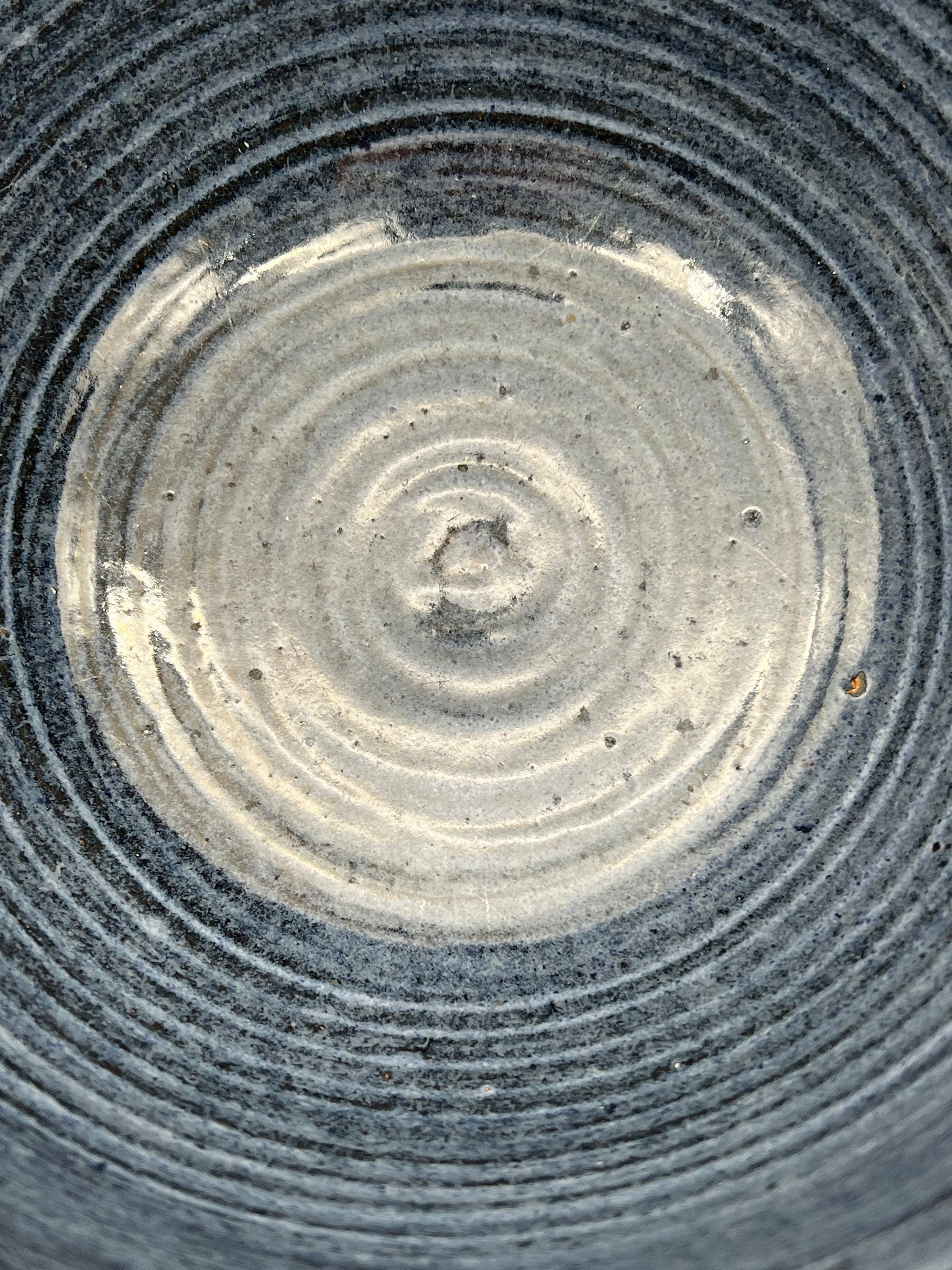 Hand Thrown Pottery Terracotta Mixing Bowls, Dark Denim Blue Glaze, Set ...