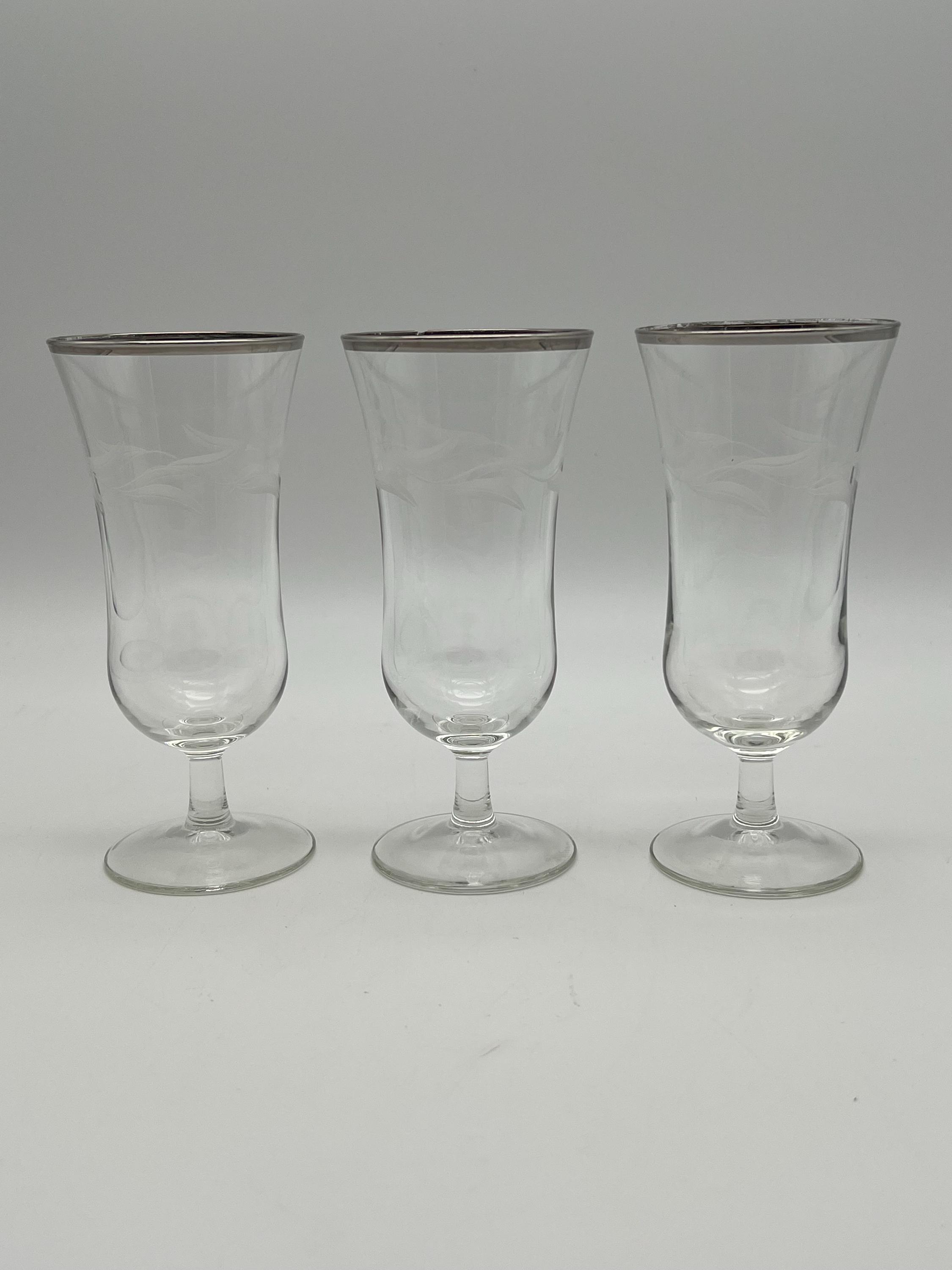 Vintage Luminarc Laurel Leaf Cordial/parfait Glasses With Platinum Trim ...
