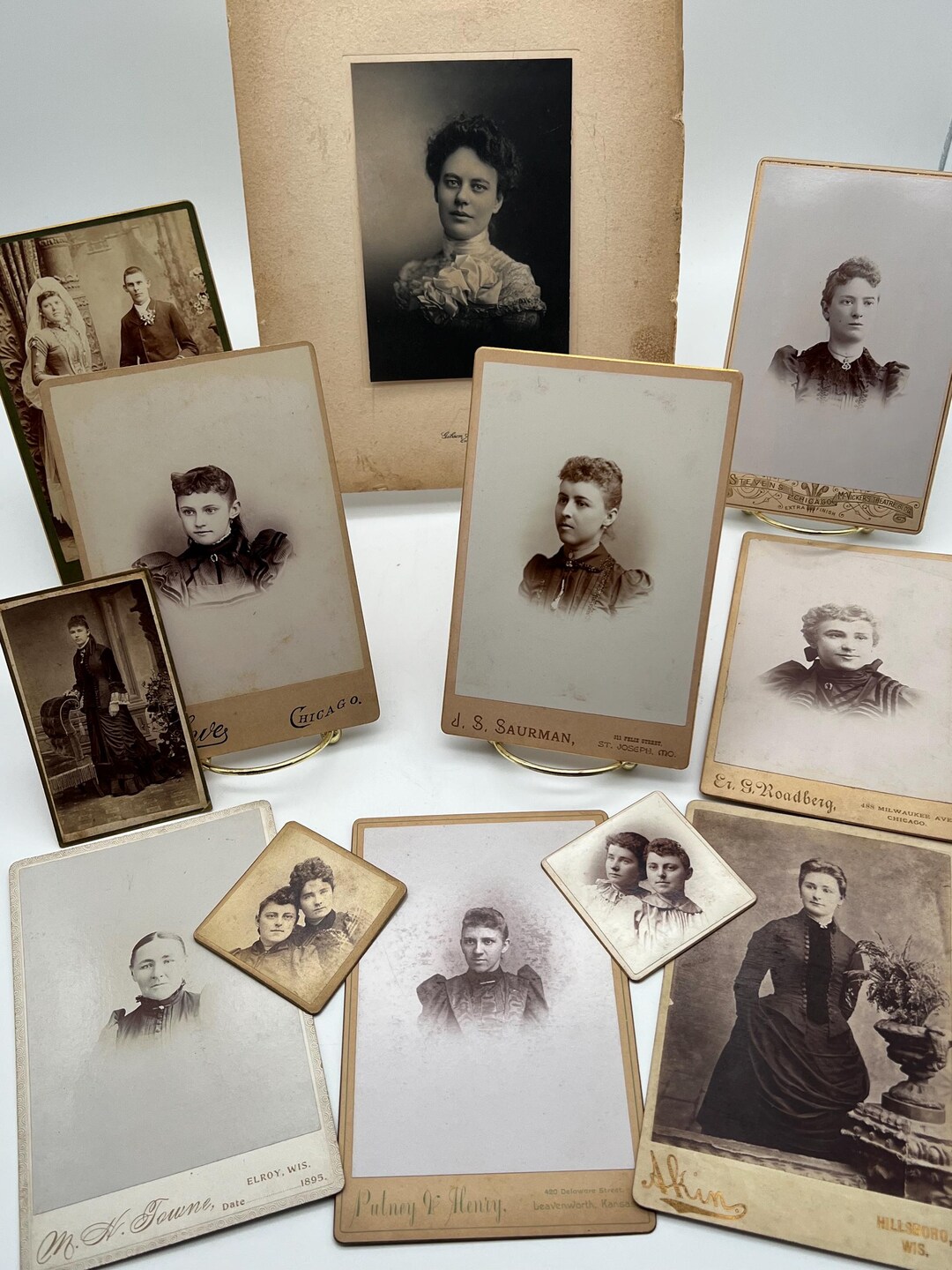 Antique/vintage Lot of Cabinet Portrait Cards, Assorted Sizes, Ladies ...