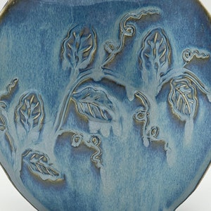 Gorgeous Blue Glazed Pottery Envelope Vase With Leaves Detail - Etsy
