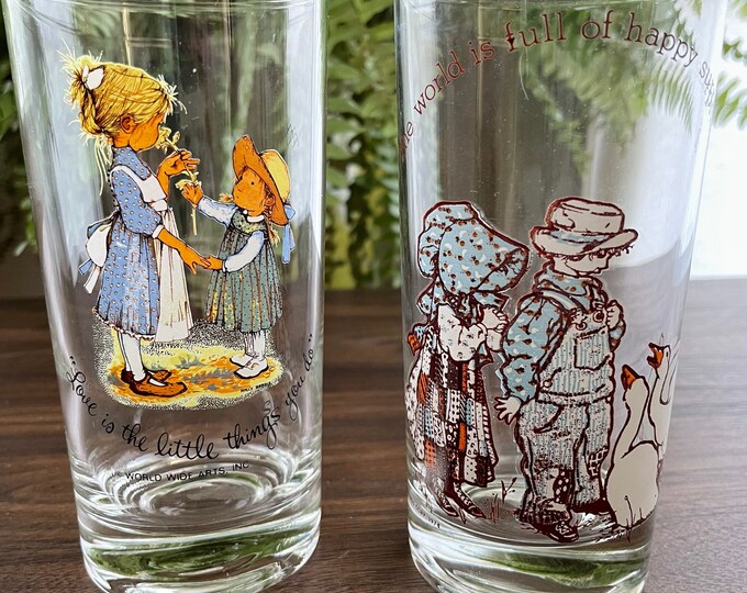 Vintage Holly Hobbie Drinking Glasses Etsy