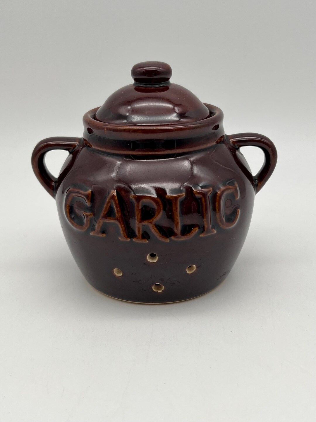 HIC Brownware Stoneware Garlic Crock/keeper - Etsy