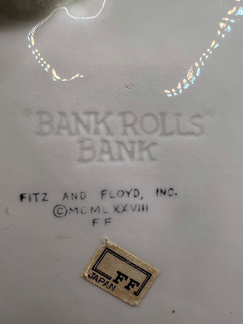 Vintage 1978 Fitz and Floyd Bank Rolls Piggy Bank - Etsy