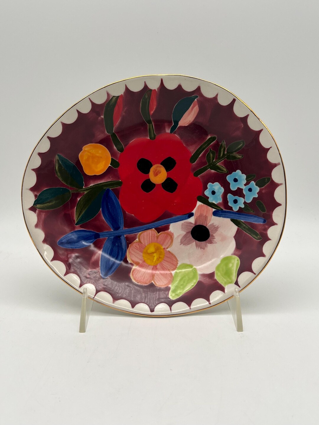 Francesca Kaye Floral Atelier Dessert Plate for Anthropologie - Etsy