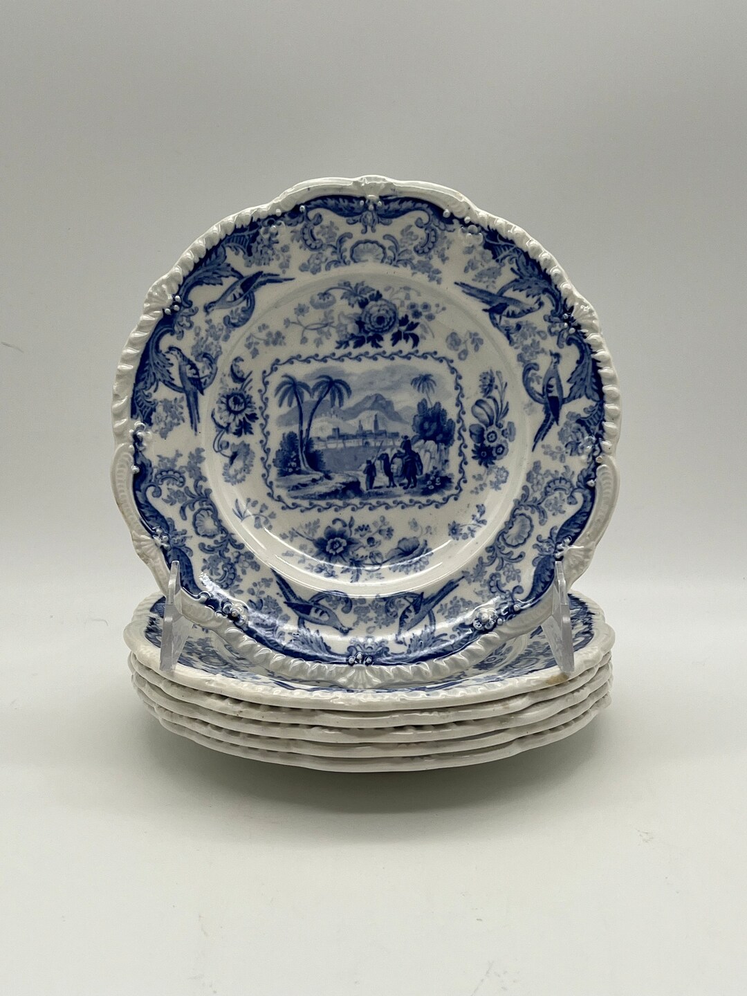 Rare Antique 1800s James Keeling Blue and White Transferware, views of ...