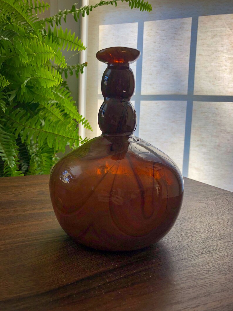 Vintage Signed Stephen Fellerman Hand Blown Art Glass Vase - Etsy