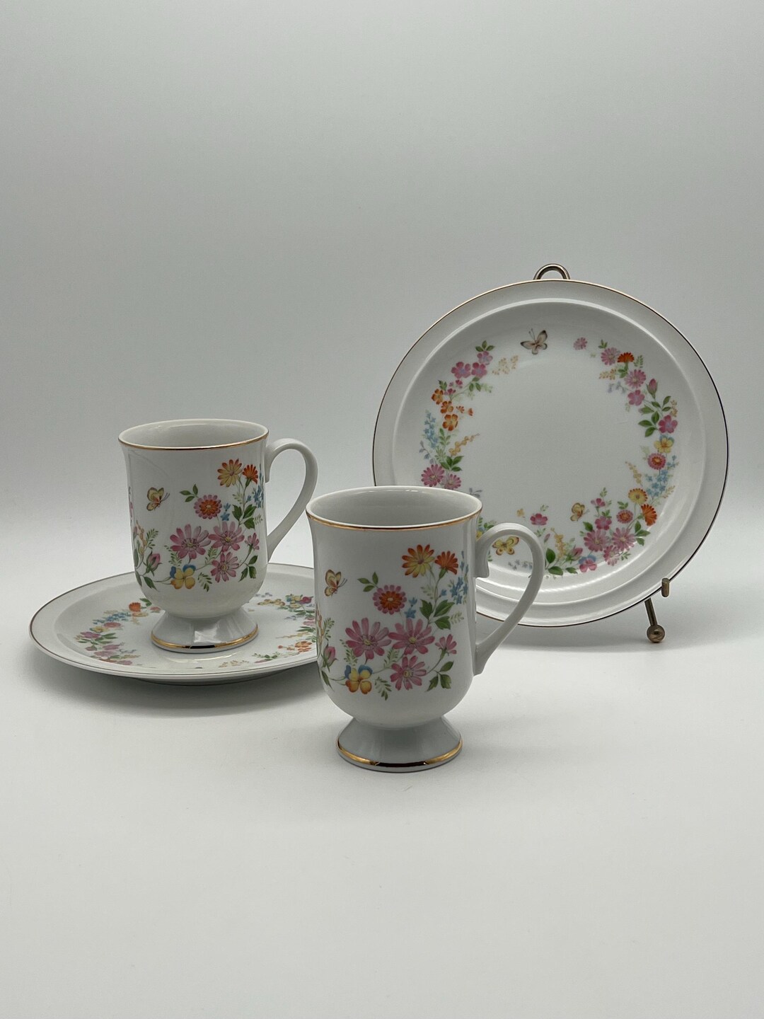 Vintage Royal Domino Cup and Plate Sets, Replacement, Spring Garden ...
