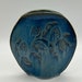 Gorgeous Blue Glazed Pottery Envelope Vase With Leaves Detail - Etsy