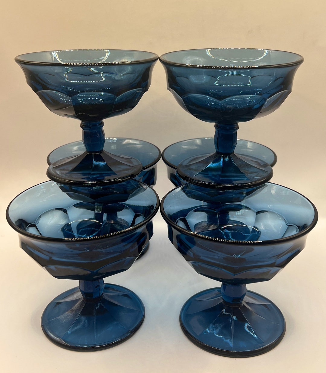 Gorgeous Sapphire Blue Sherbet Dishes (6) Possibly Viking or Noritake ...