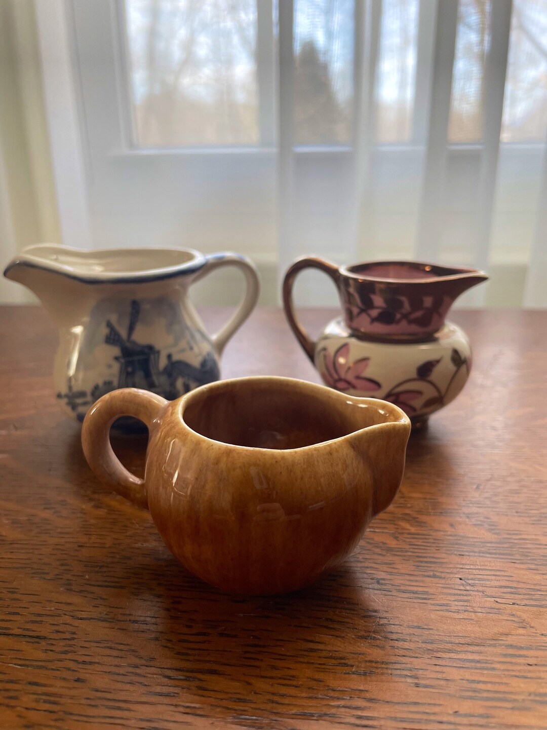 Choice of Three Miniature Pitchers, Japan Delft, Lancaster China or ...