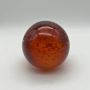 Vintage Amber Controlled Bubble Glass Paperweight - Etsy