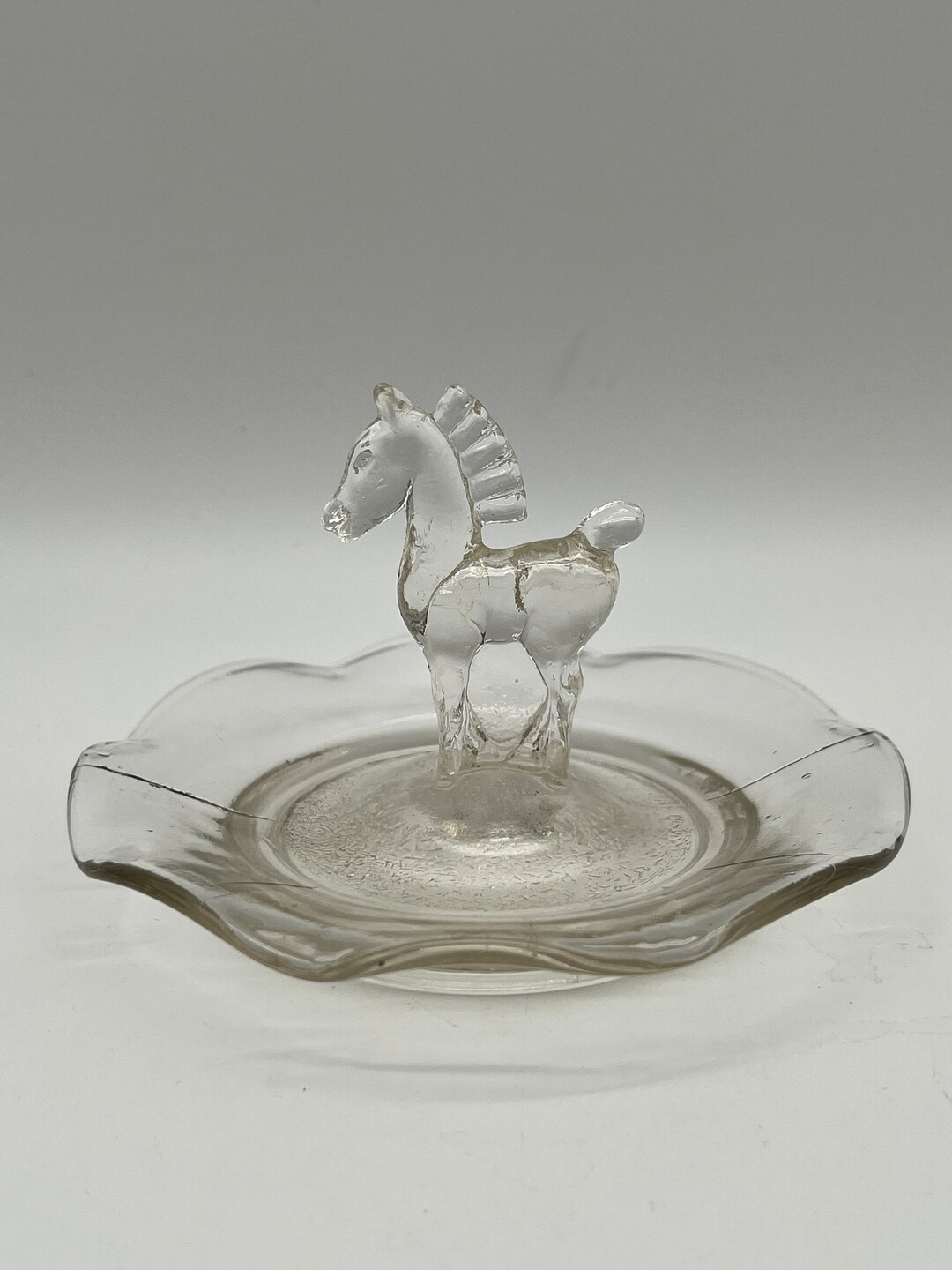 K.R. Haley Pacemaker Trinket Tray, Knox Glass, Pony, Trojan Horse - Etsy