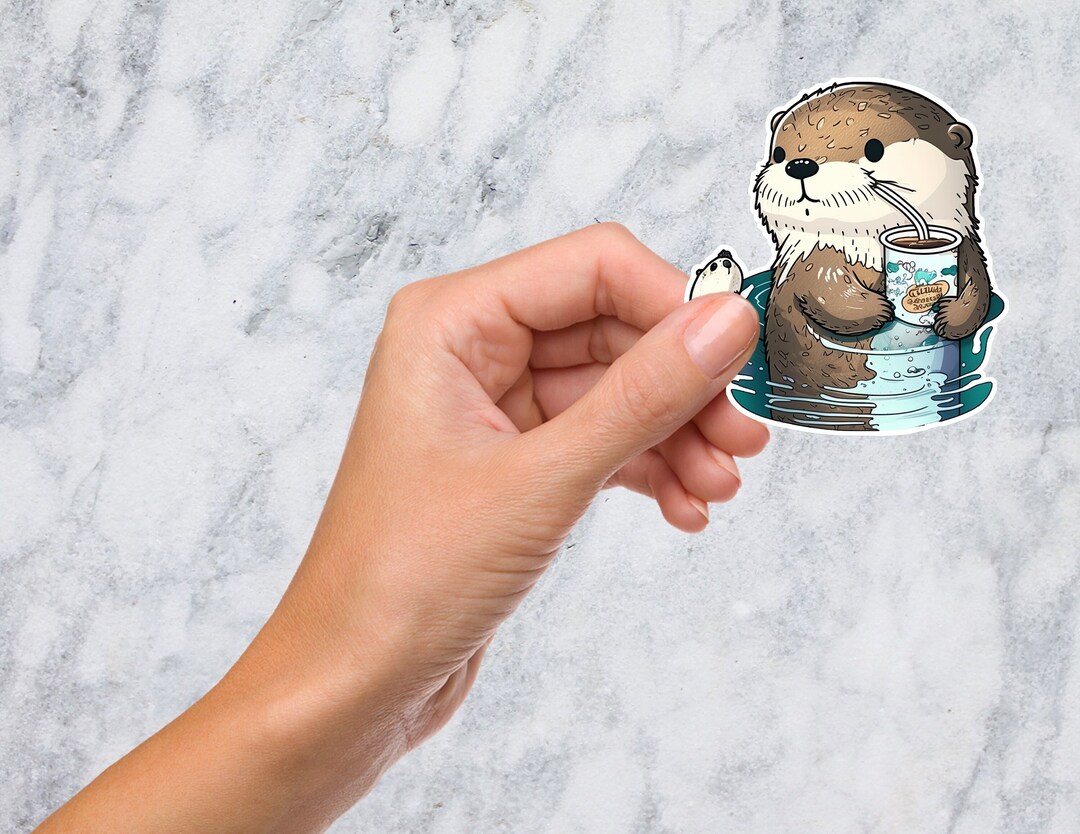 Cute Otter Sticker, Animal Sticker, Sticker Sheet, Sea Creatures, Ocean ...
