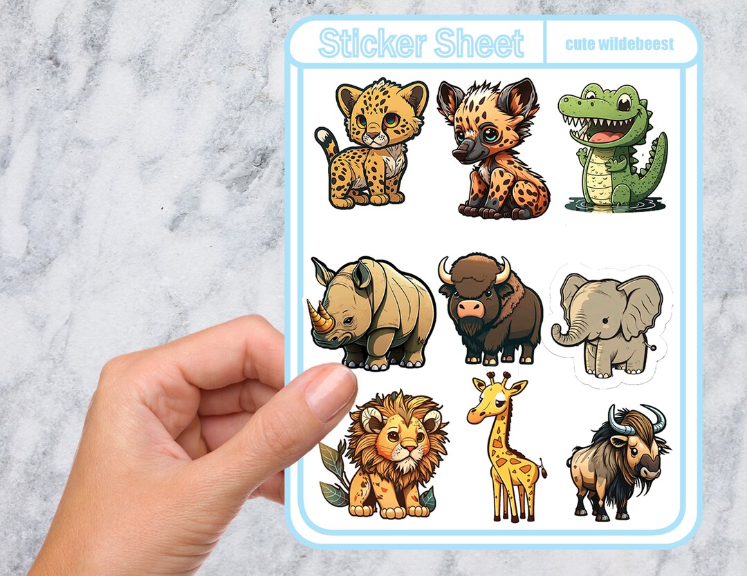 Cute Safari Animal Stickers, Animal Sticker, Sticker Sheet - Etsy