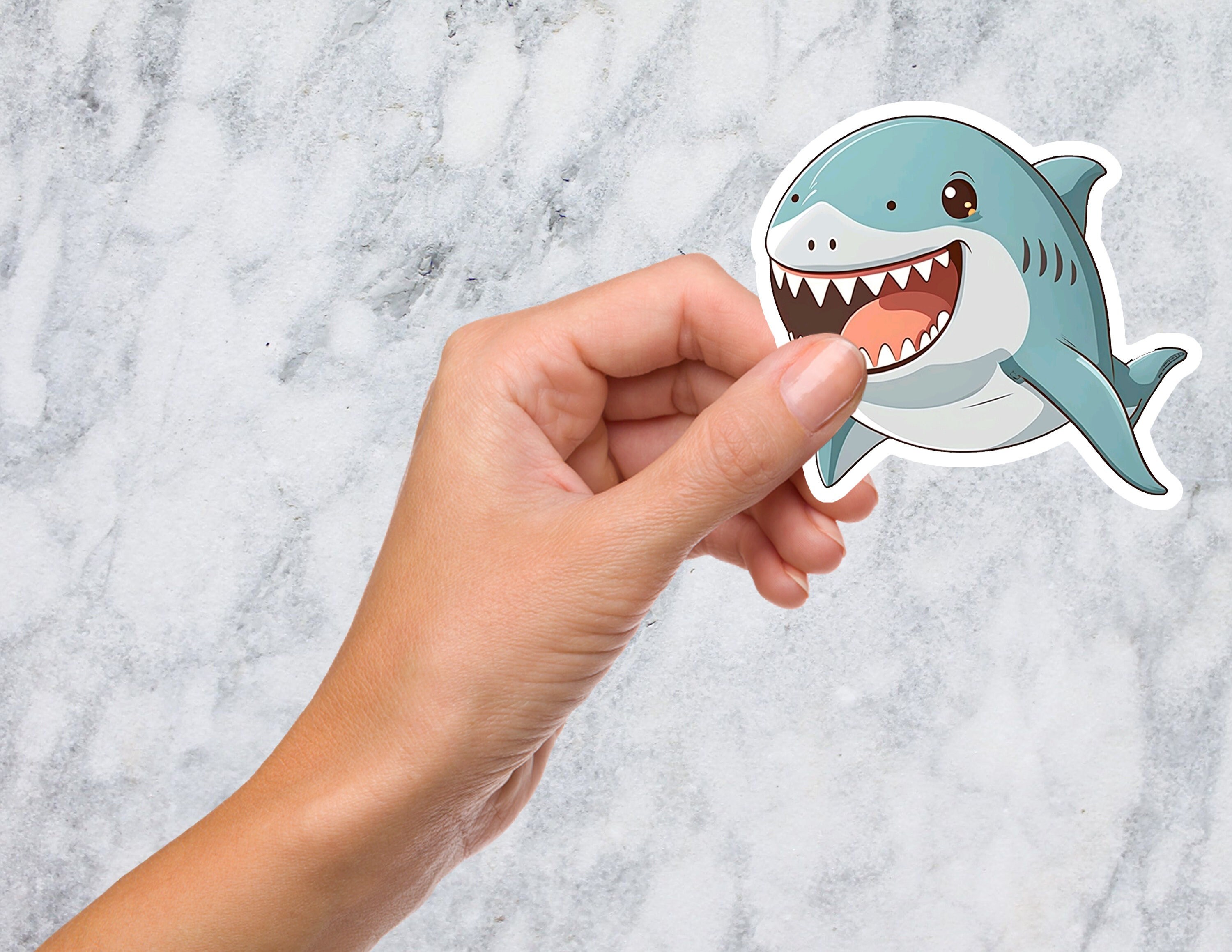 Cute Shark Sticker, Animal Sticker, Sticker Sheet, Sea Creatures, Ocean ...