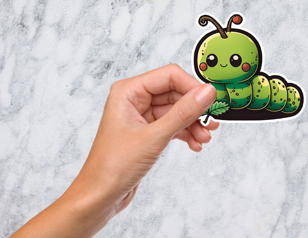 Cute Caterpillar Sticker, Animal Sticker, Sticker Sheet, Insect Sticker ...