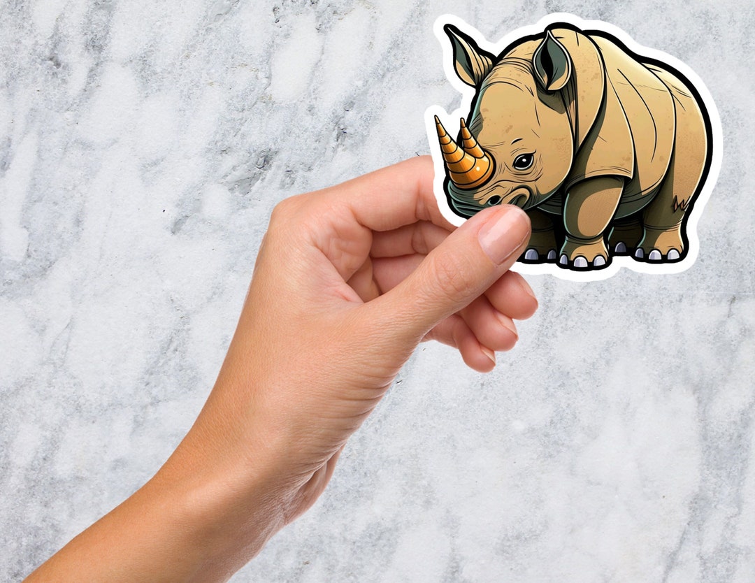 Cute Rhino Sticker, Animal Sticker, Sticker Sheet - Etsy