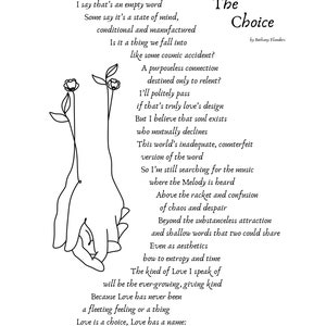 The Choice, Poem, Wall Art, Original Poetry, Typography, Home Decor ...