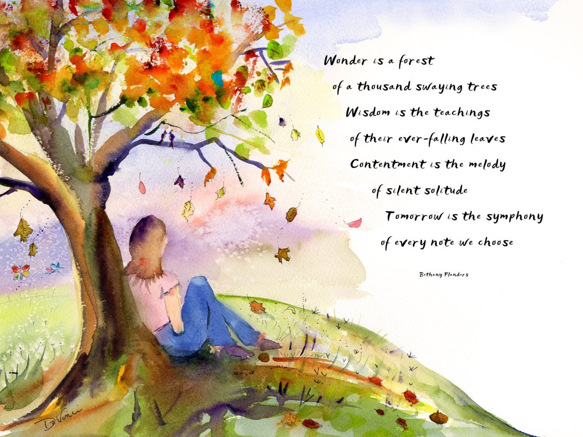 Seasons Change Poetry Print, Wall Art, Watercolor Painting, Abstract ...