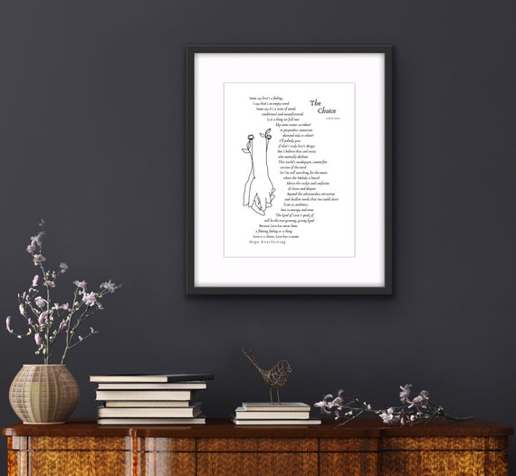 The Choice Poem Wall Art Original Poetry Typography Home - Etsy