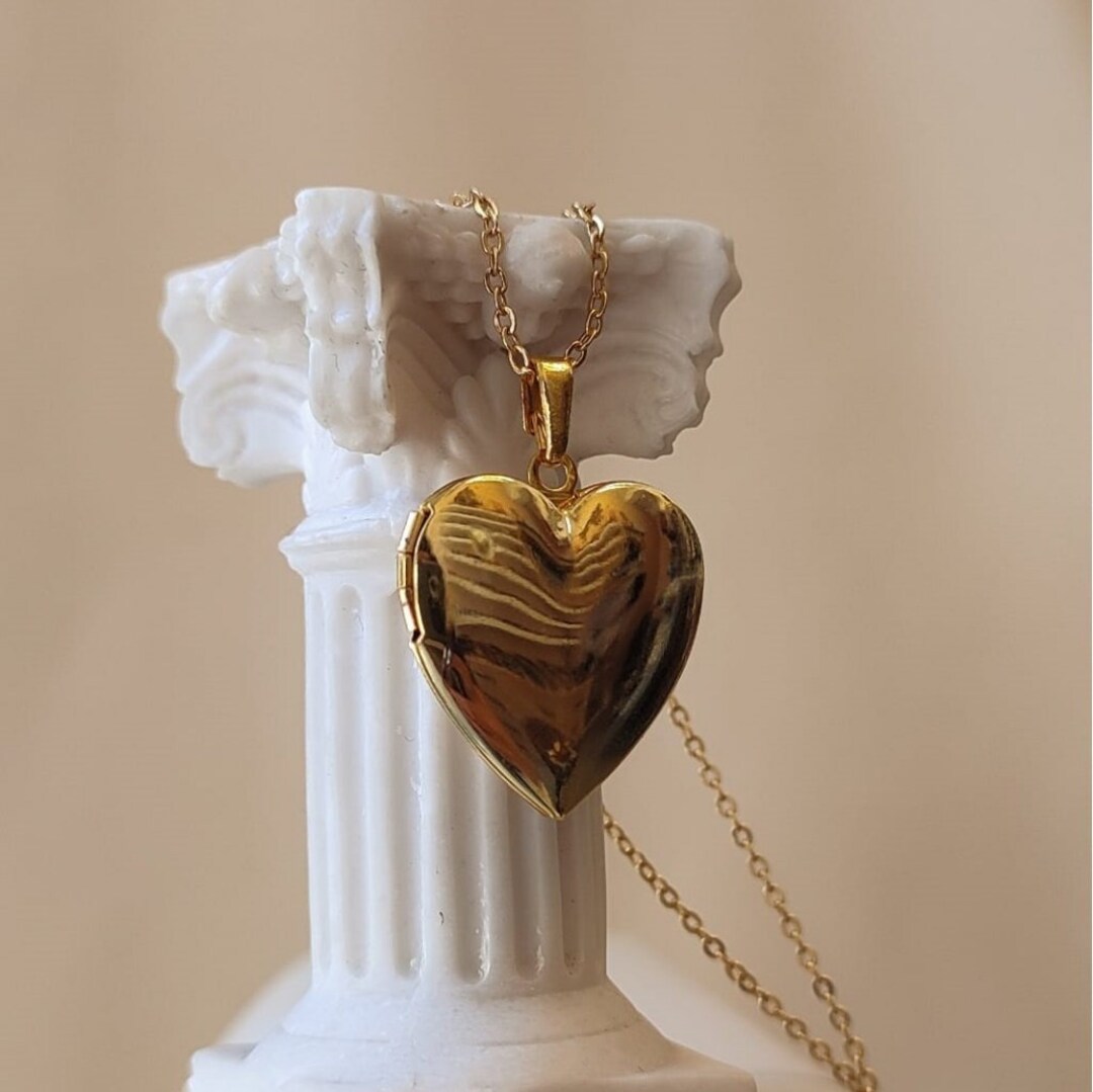 Heart Locket Necklace With Photo, Personalized Lockets, Gold Heart ...